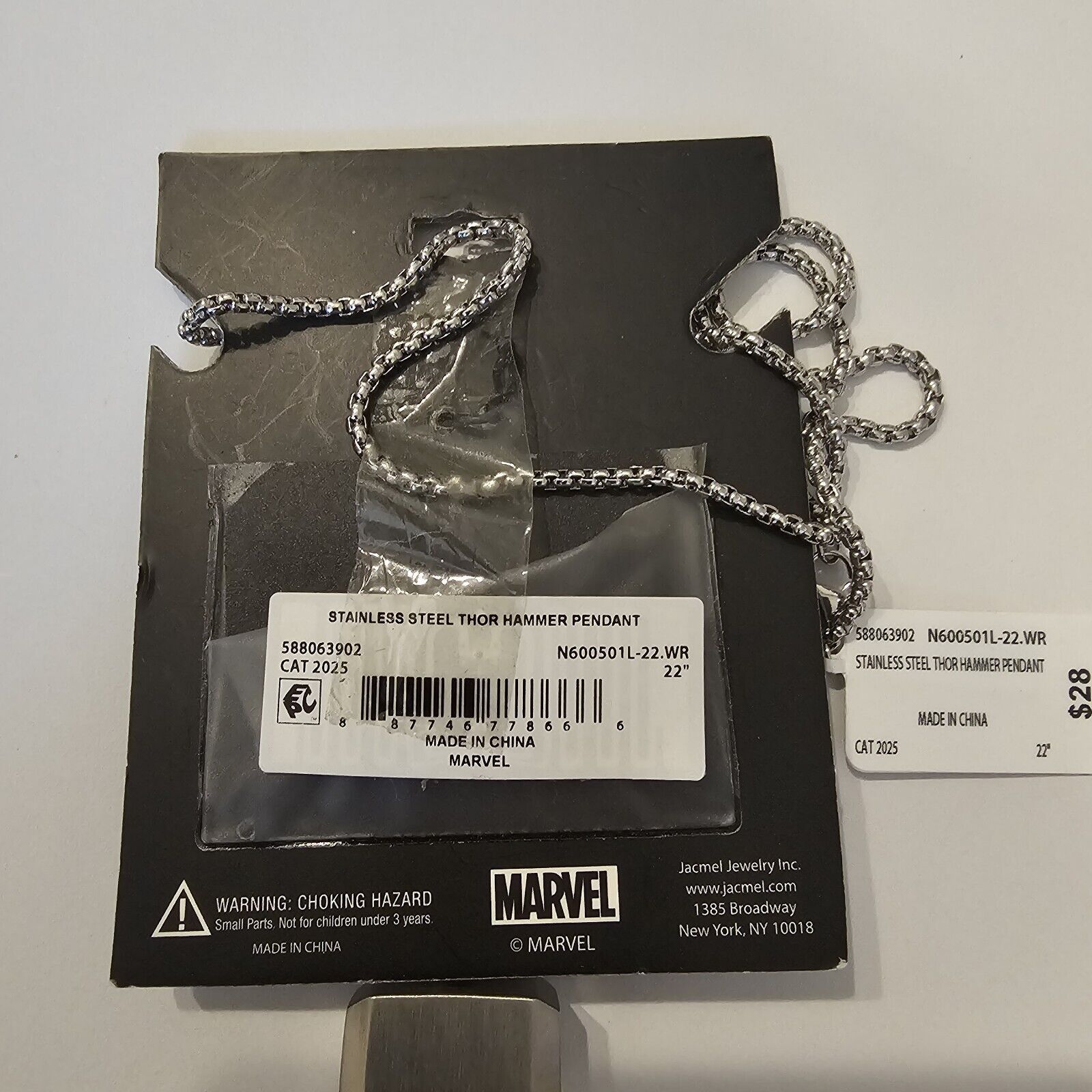 Marvel Comics Marvel Comics Thor Hammer Pendant Necklace 22" NEW | Grailed