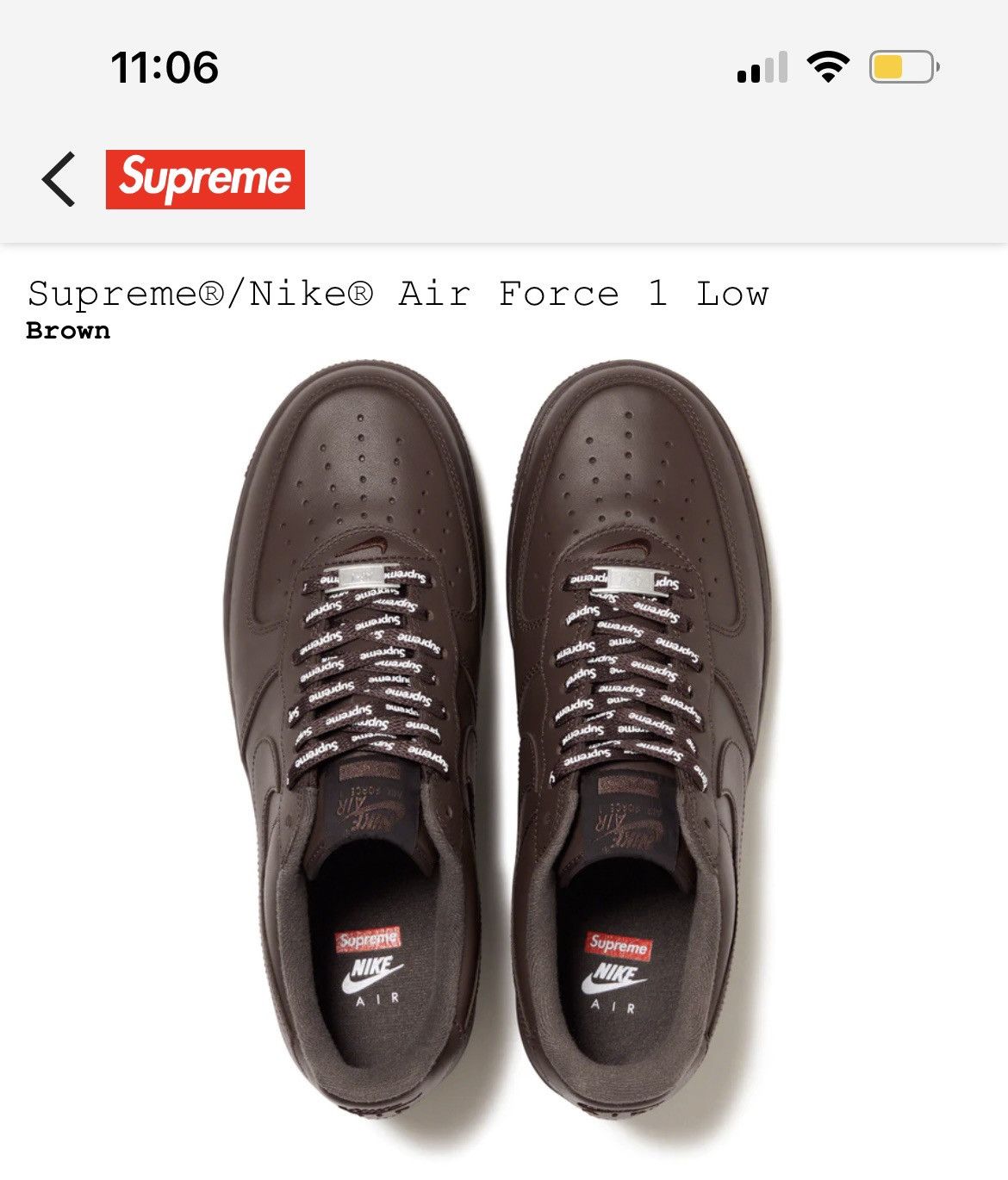 Supreme Supreme x Air Force 1 Low Box Logo - Baroque Brown | Grailed