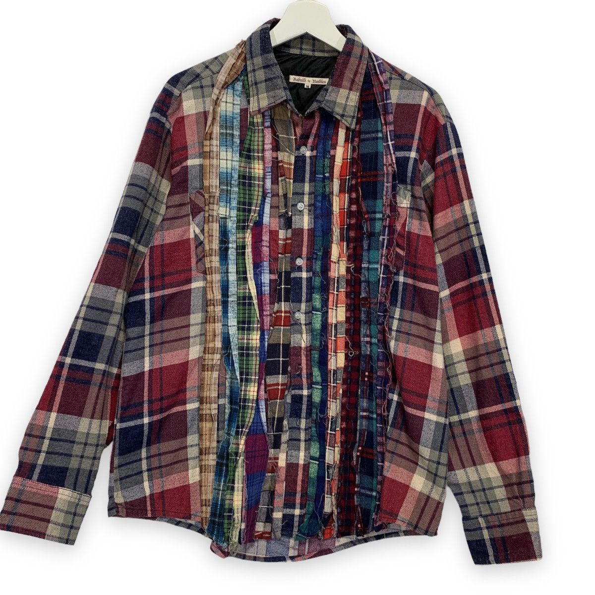 Needles Needles Rebuild Ribbon Cut Flannel Shirt Remake | Grailed
