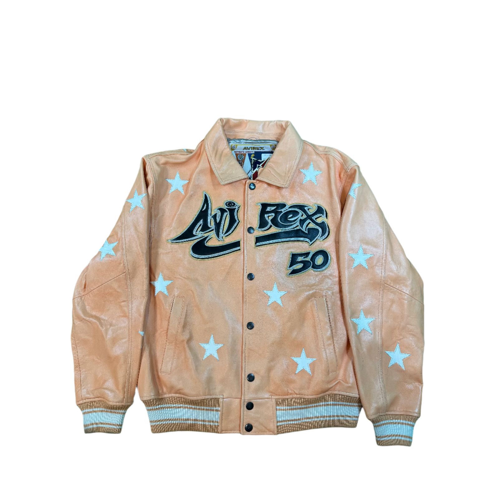 HELLSTAR Hellstar x Avirex Icon Orange Varsity Jacket | Grailed