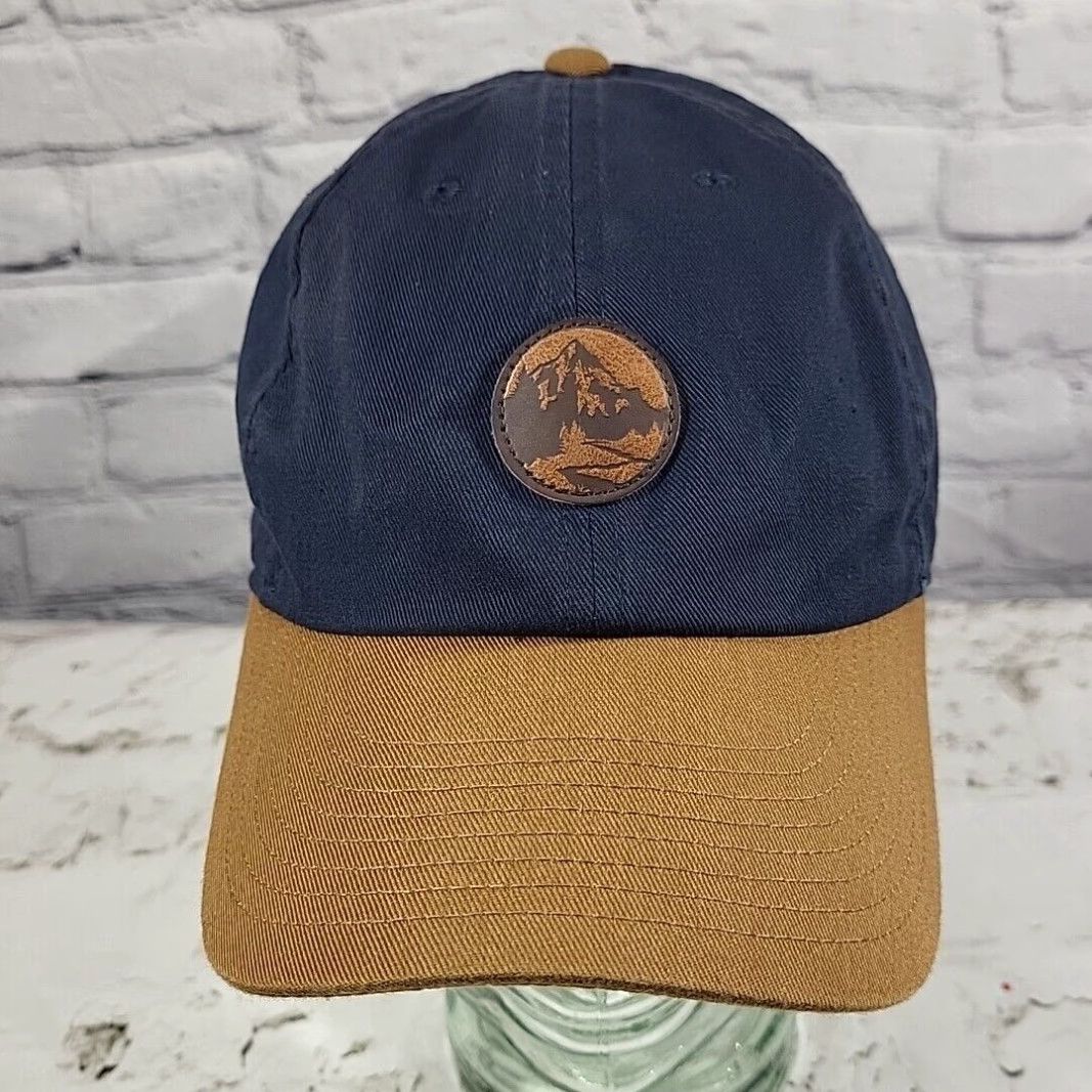 Vintage Authentic Blue and Tan Columbia Adjustable Patch Ball Cap ...