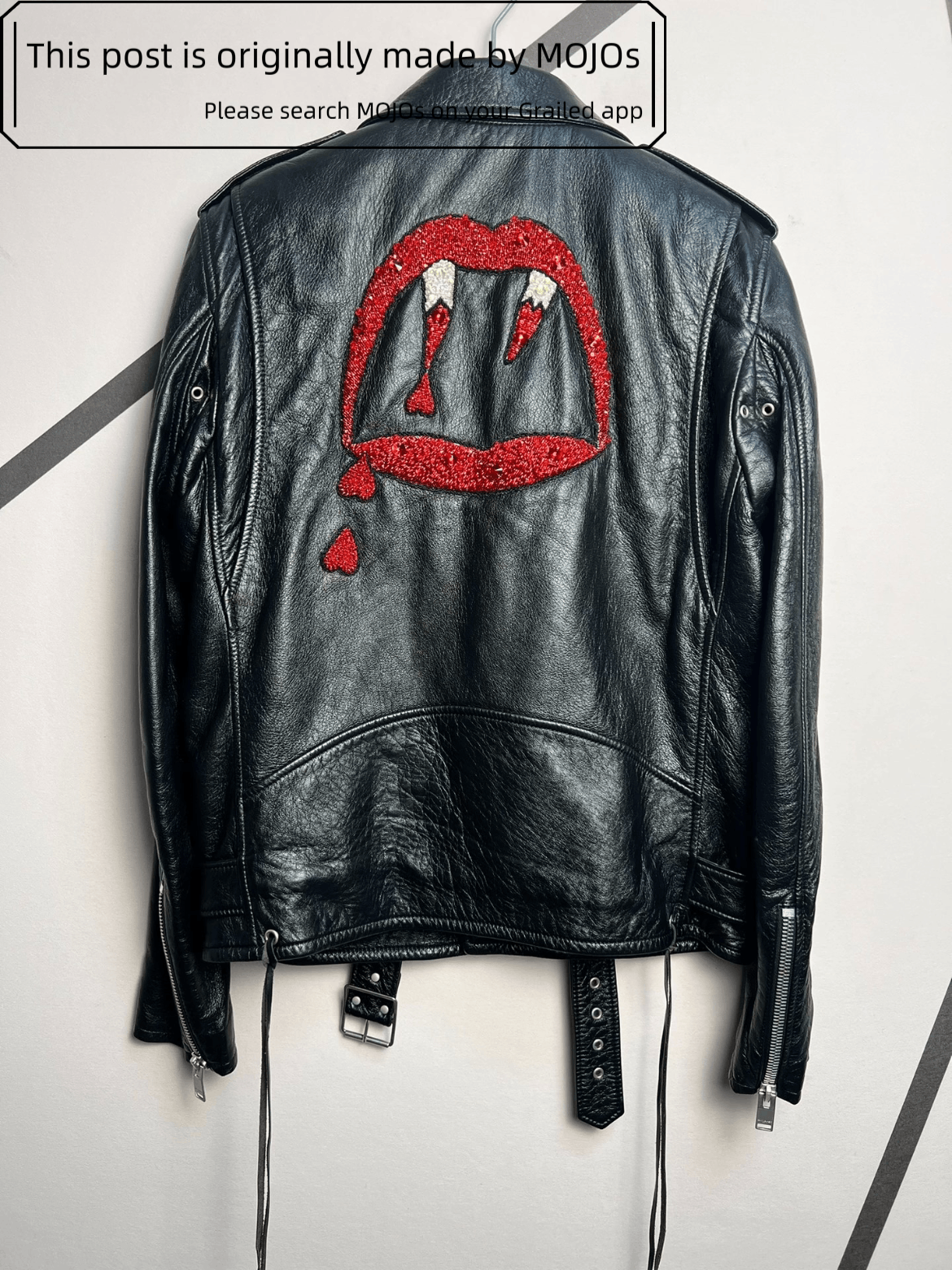 Saint Laurent Paris Sz 50 Saint Laurent Paris Blood Teeth L17 Leather ...