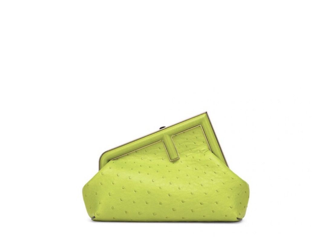 Fendi Fendi First Bag small size green ostrich leather | Grailed