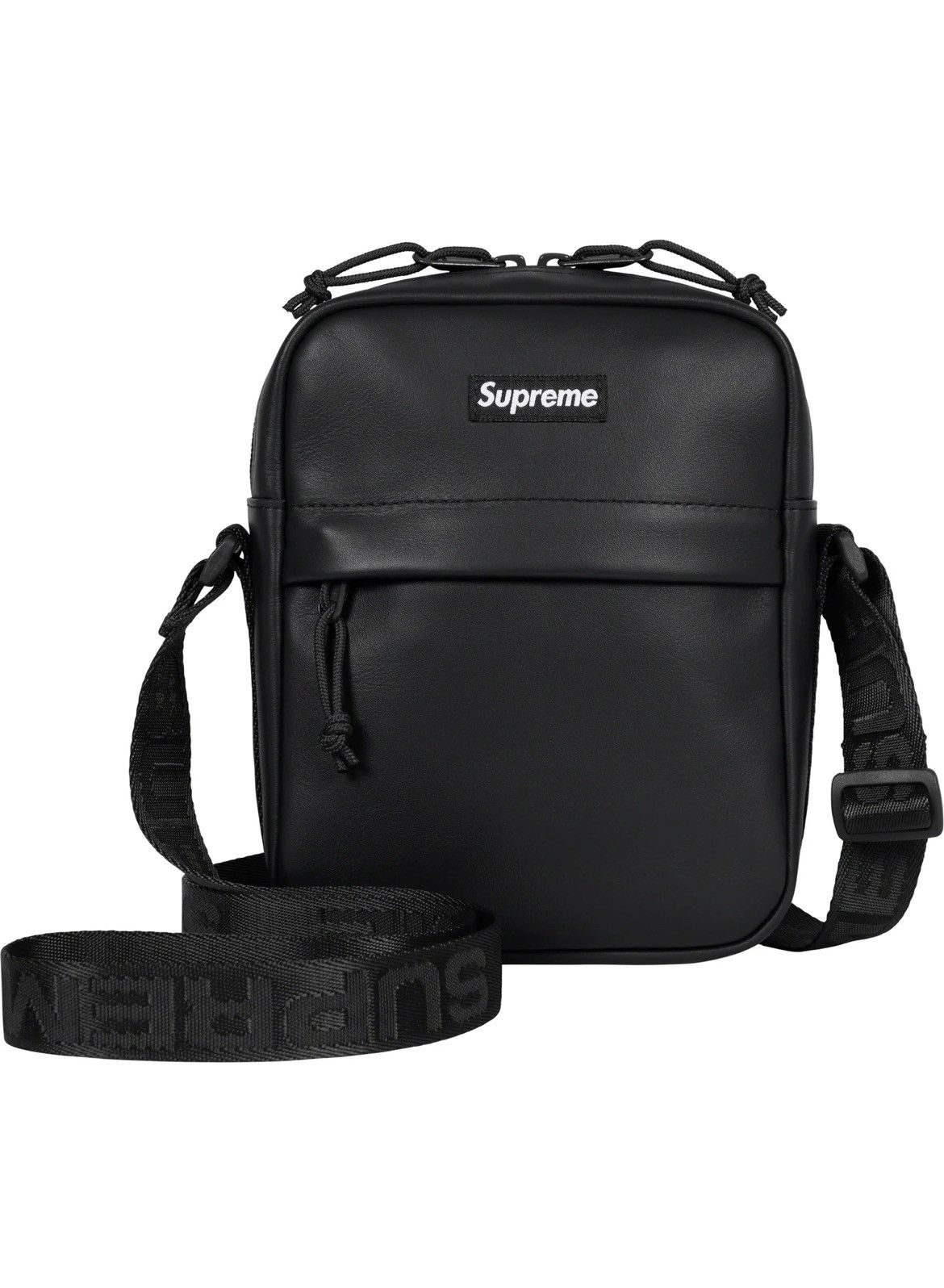 Streetwear × Supreme × Vintage Supreme Leather Shoulder Bag Black FW23 ...