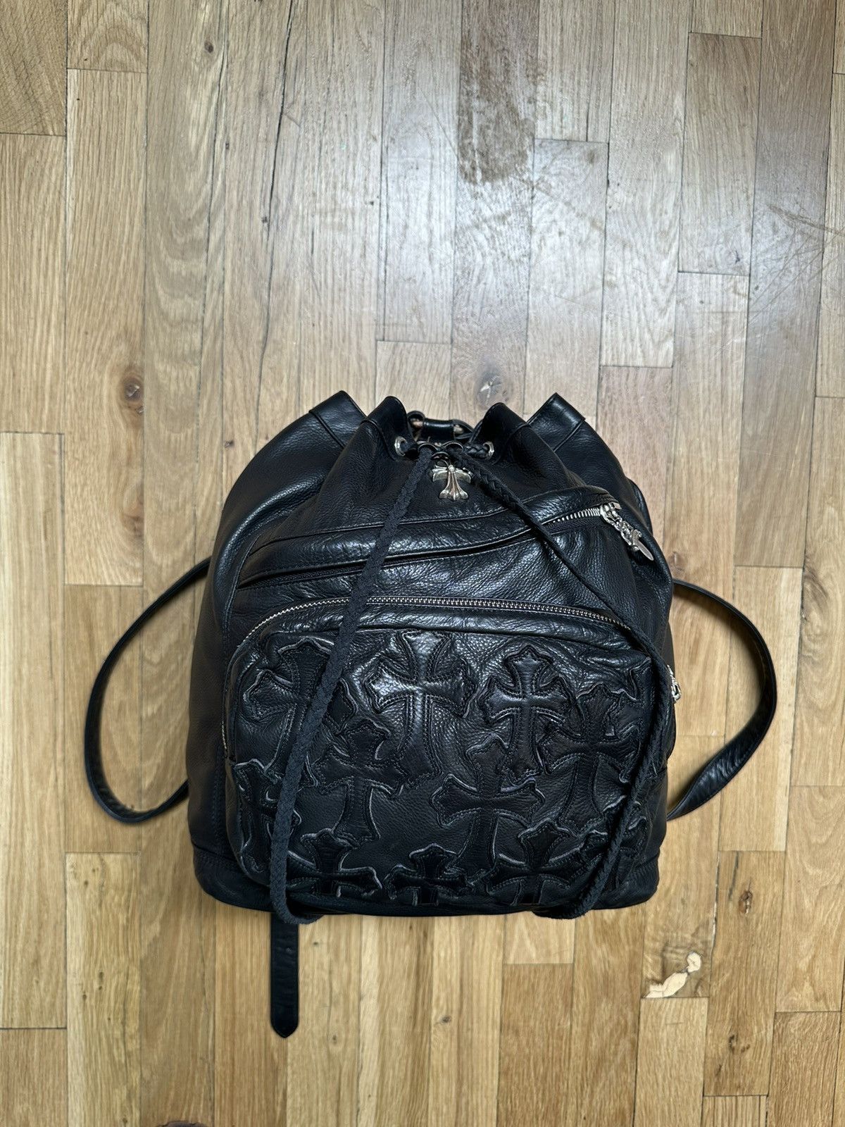 Chrome Hearts Chrome Hearts Leather Cross Backpack | Grailed