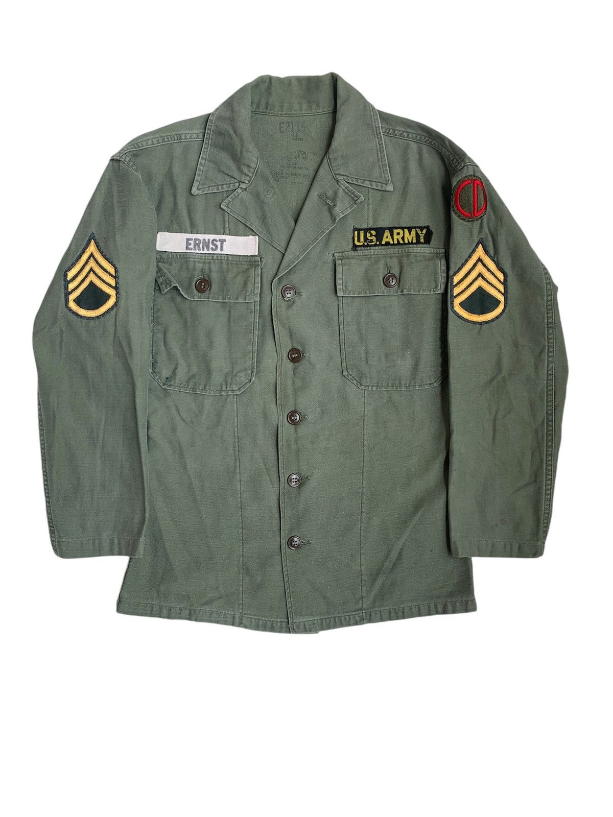 Made In Usa × Military × Vintage Vintage 50s P58 US ARMY OG-107 Shirt ...