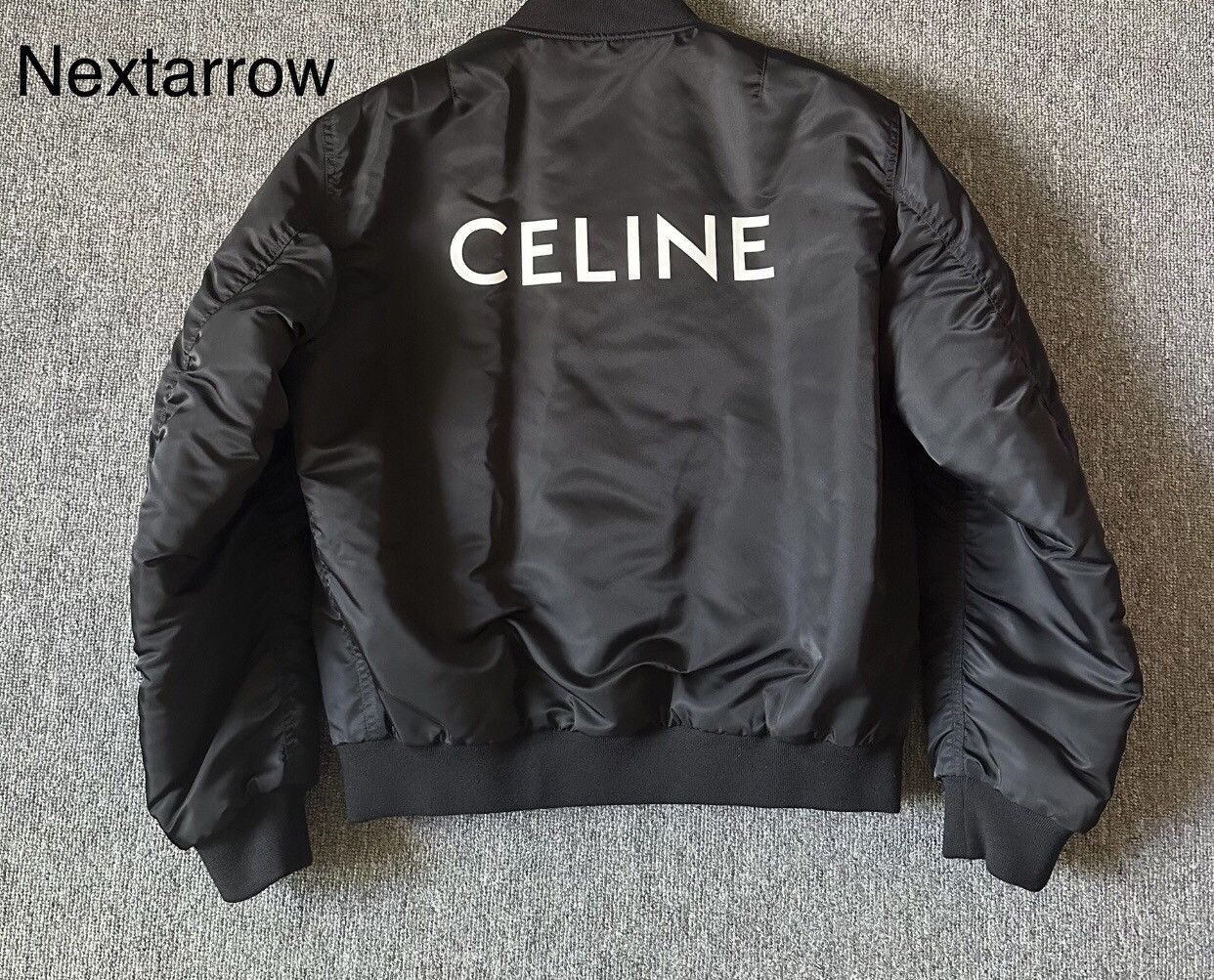 Celine Celine black back logo letter flight jacket2412-Nextarrow | Grailed