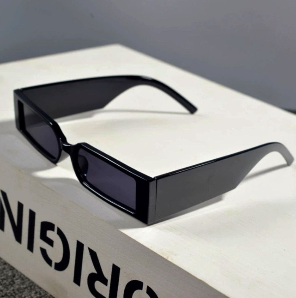 Designer × Vintage Punk Aviator Mirror Rectangle Sunglasses Unique Rave ...