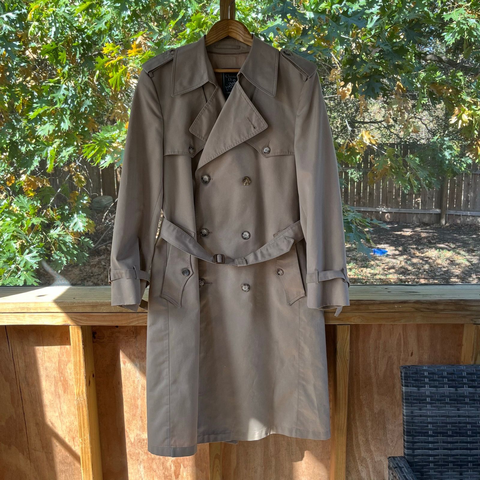 Christian Dior Monsieur Christian Dior Vintage Tan Classic Trench Coat ...