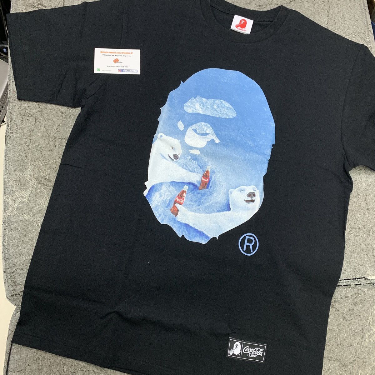 Bape BAPE x COCA COLA Polar Bear Photo Ape Head Tee 1J73-110-912 | Grailed