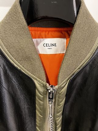 Celine Celine Nylon and Leather Logo Bomber Jacket | Grailed