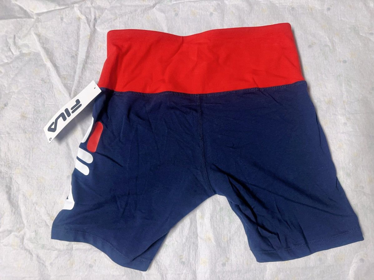 Fila $35 Fila active SUPER BIKE Blue SHORT red Waist logo side | Grailed
