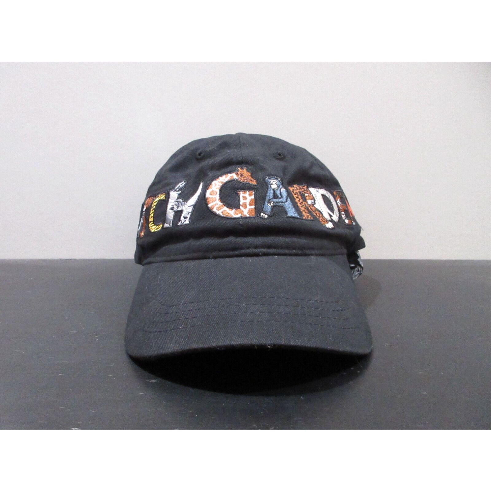 Vintage Busch Gardens Hat Cap Strap Back Black Animal Theme Park Tampa ...