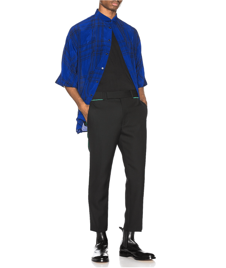 Haider Ackermann HAIDER ACKERMANN DARK BLUE VISCOSE KIMONO SHIRT | Grailed