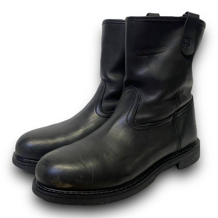 Masons Mason Western Black Leather Steel Toe Safety Work Boots | Grailed