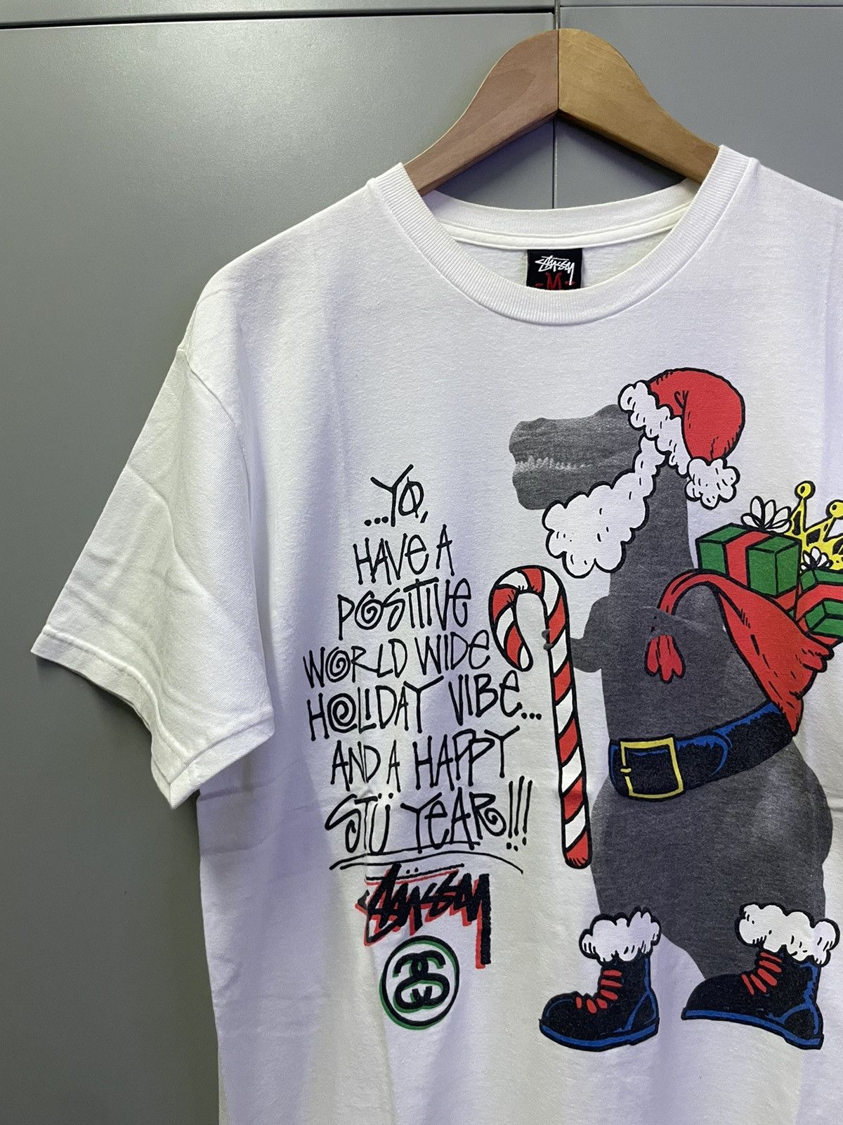 Vintage Vintage y2k Stussy Dinosaur Christmas Santa | Grailed