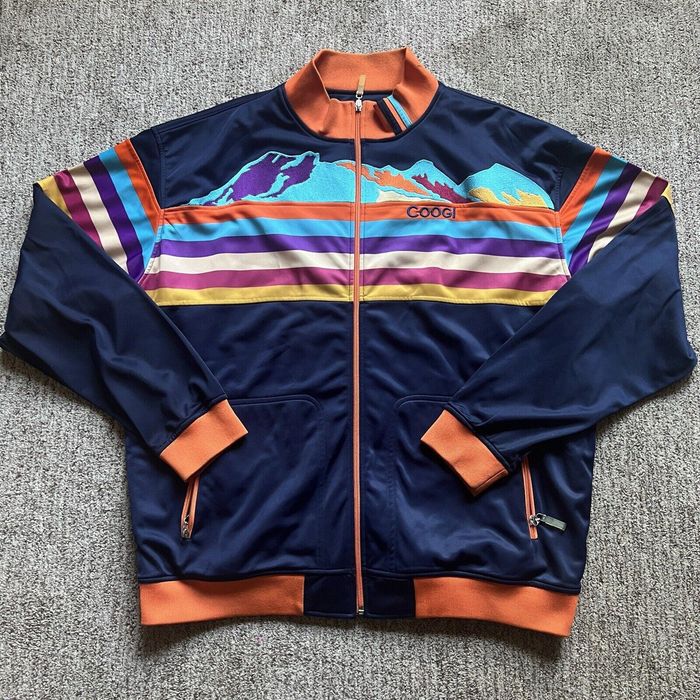 Coogi Mens Y2K COOGI Track Jacket Blue Mountain Design Size XXXL | Grailed