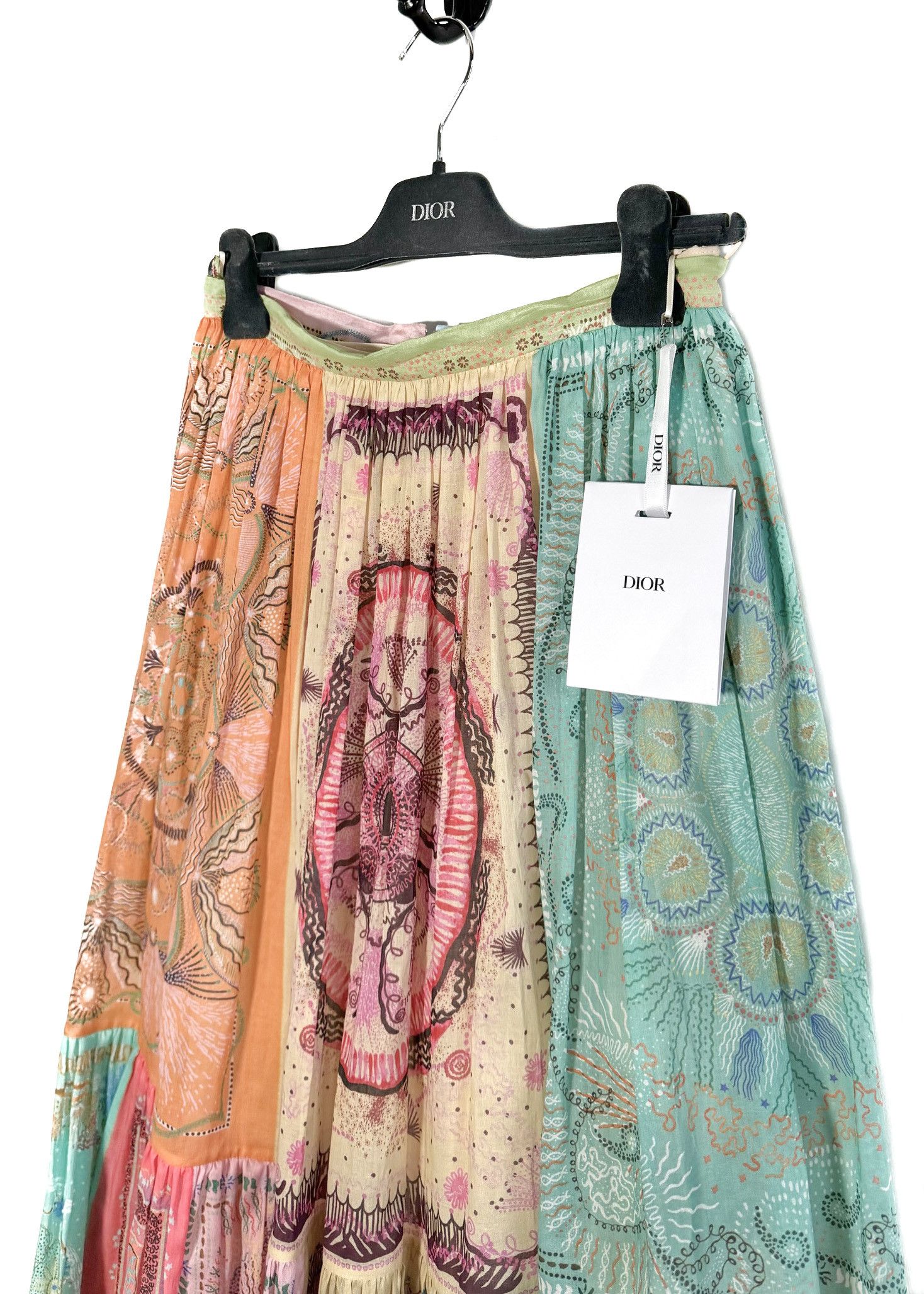 Dior Christian Dior Bohemian Patchwork Multicolour Paisley Skirt | Grailed