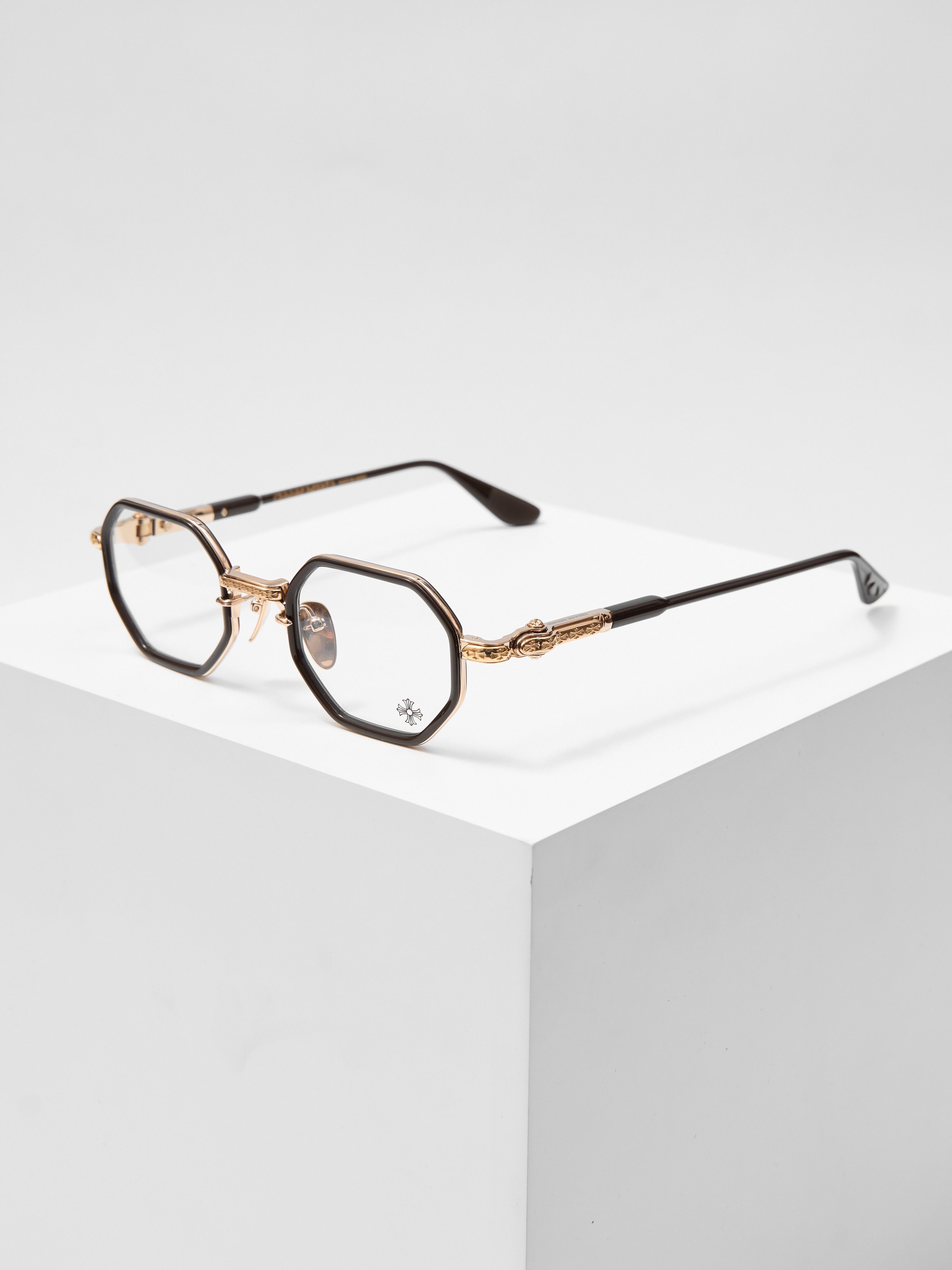 Chrome Hearts CHROME HEARTS TATTERS CLASSIC BROWN - GOLD PLATED GLASSES ...