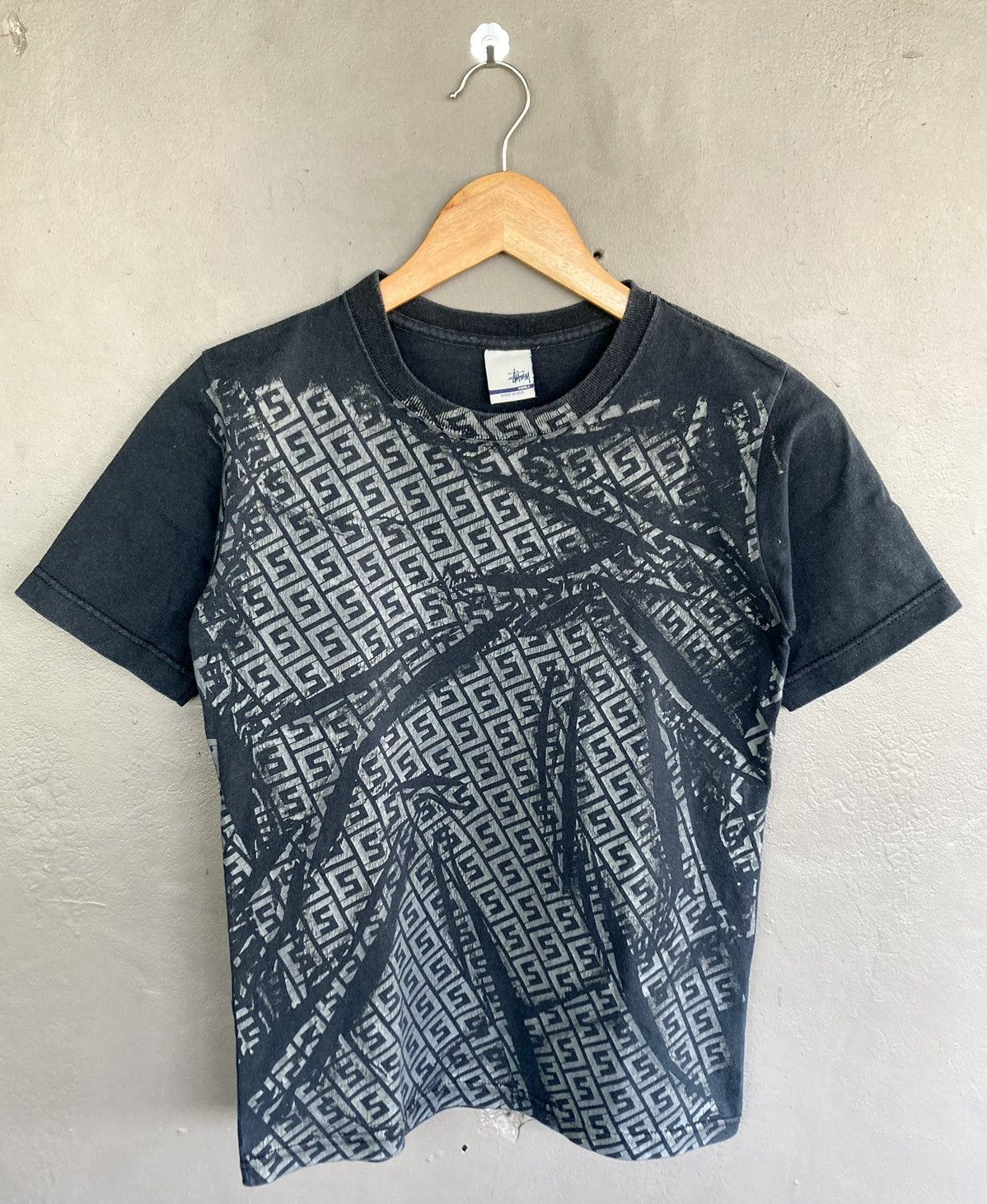 Stussy × Vintage 00-02 Vintage Stussy Fendi Monogram rip off Tee | Grailed