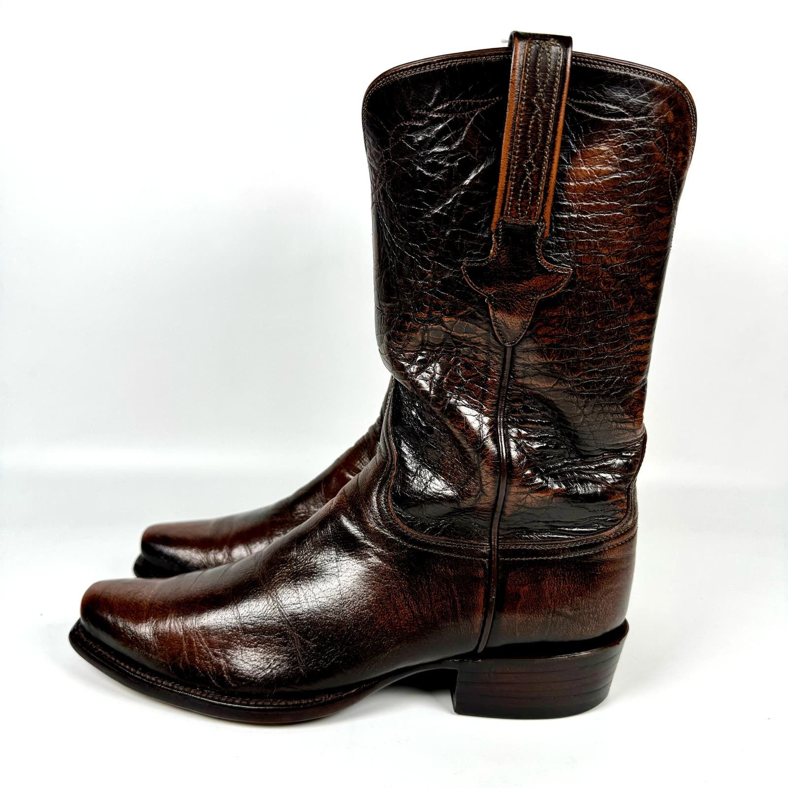 Lucchese Lucchese Classics Brown Cowboy Leather Western Roper Boots8 ...