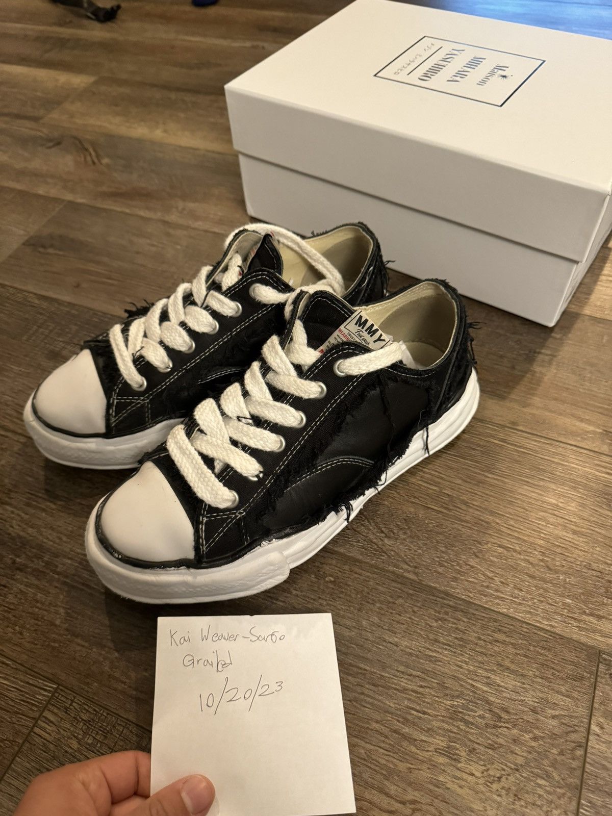 Maison MIHARA YASUHIRO Maison Mihara Peterson Low Distressed Canvas ...