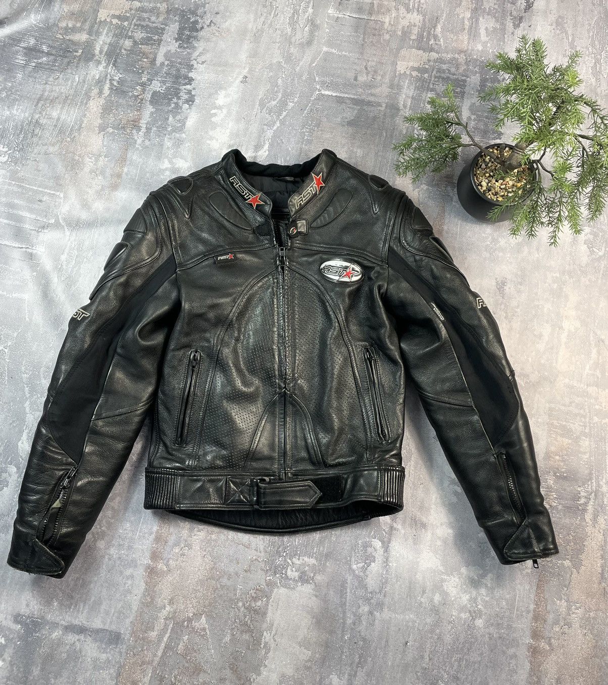 Leather Jacket × Racing × Vintage RST Moto Racing leather jacket ...
