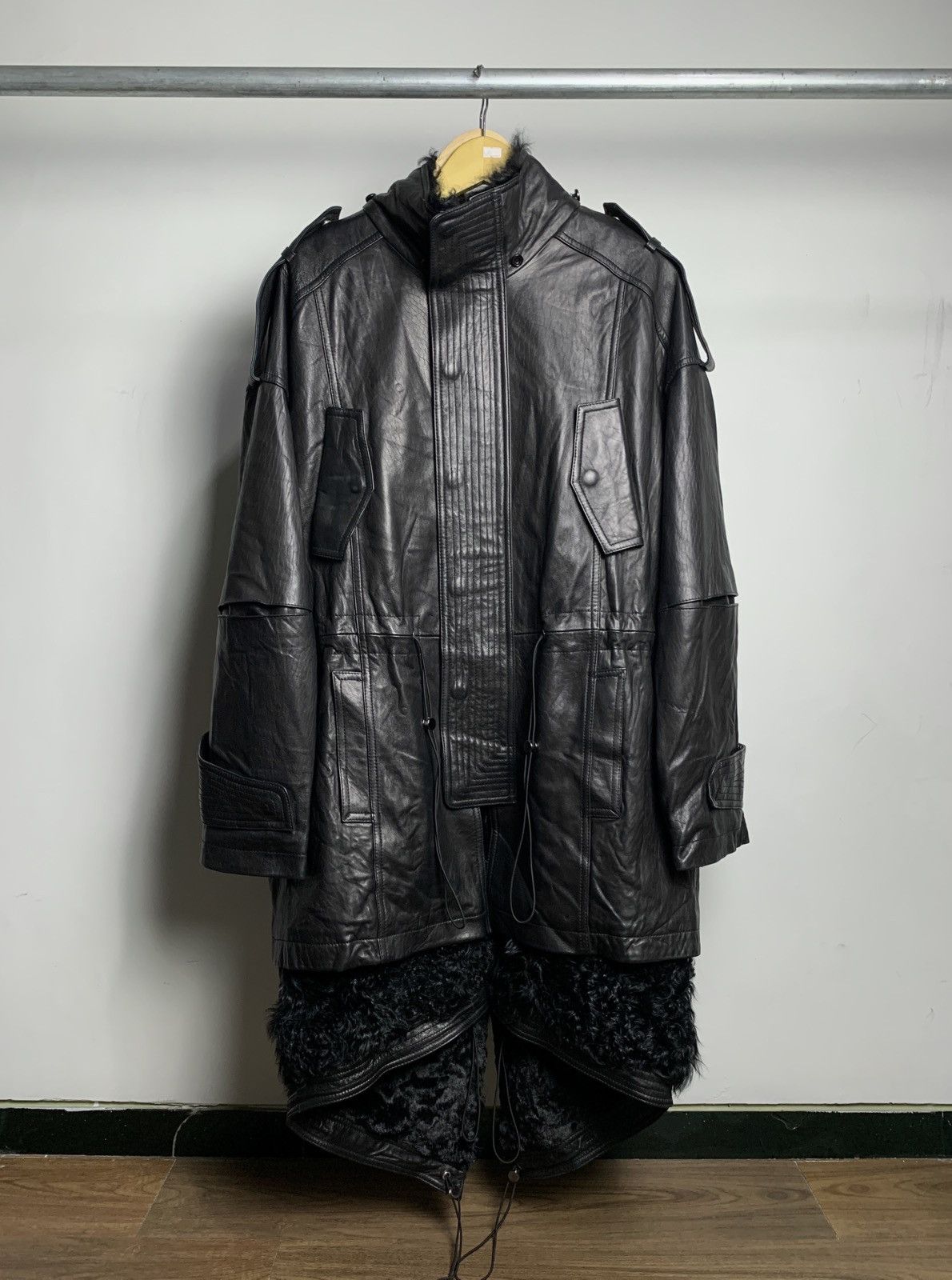 Juun.J Sheep Skin Oversized Leather Coat Jacket | Grailed