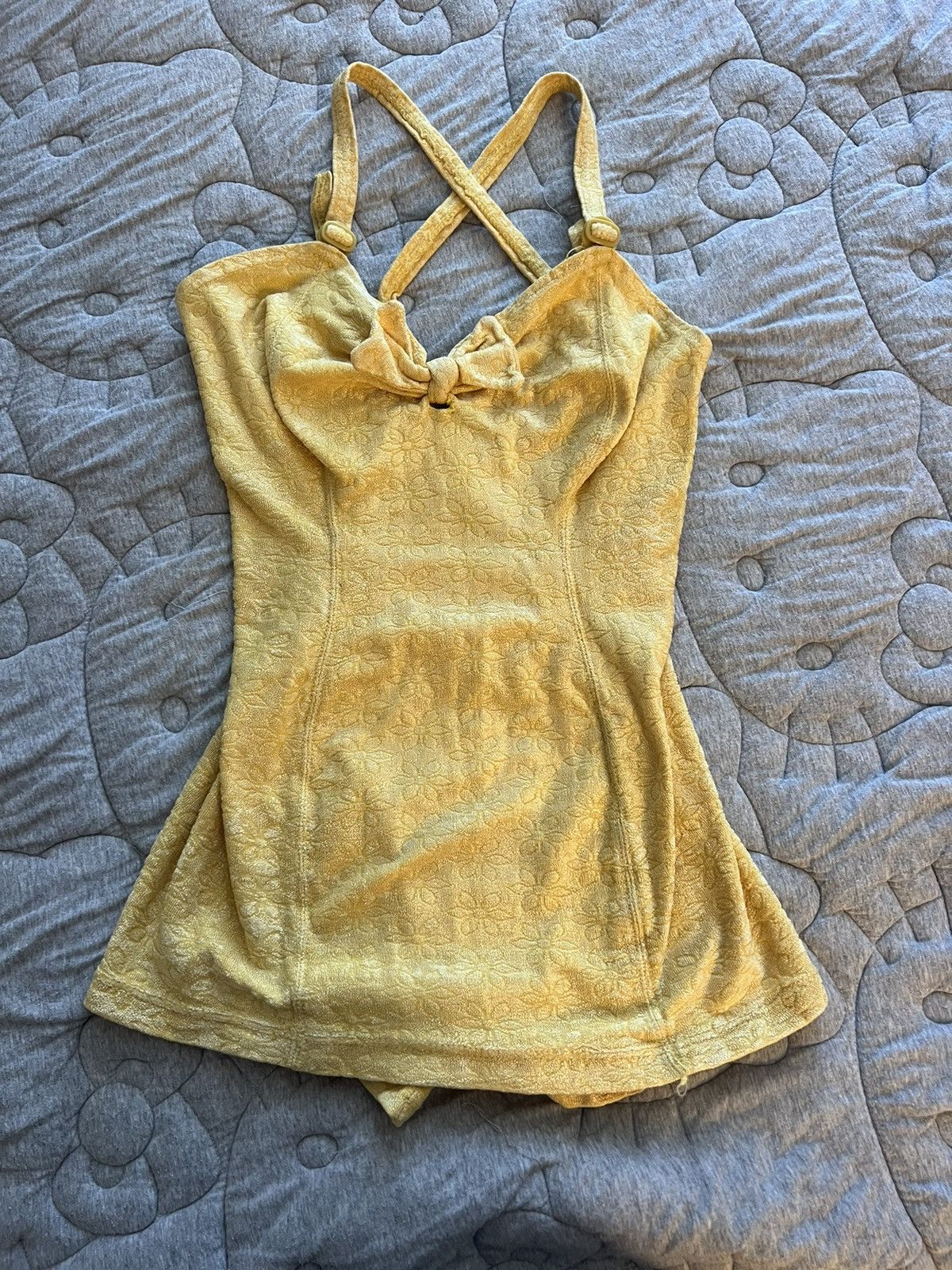 Vintage 1940’s True Vintage Yellow Terry Cloth Bathing Suit | Grailed