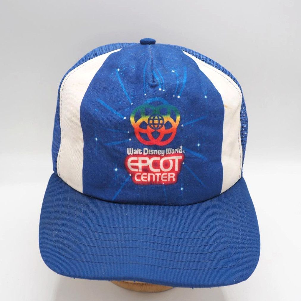 Vintage Walt Disney World Epcot Center Mesh Snapback Trucker Farmer Hat ...
