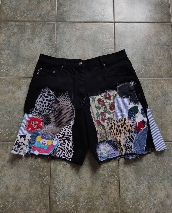 Vintage Vintage Kapital Style Reconstructed Patchwork Denim Jorts | Grailed