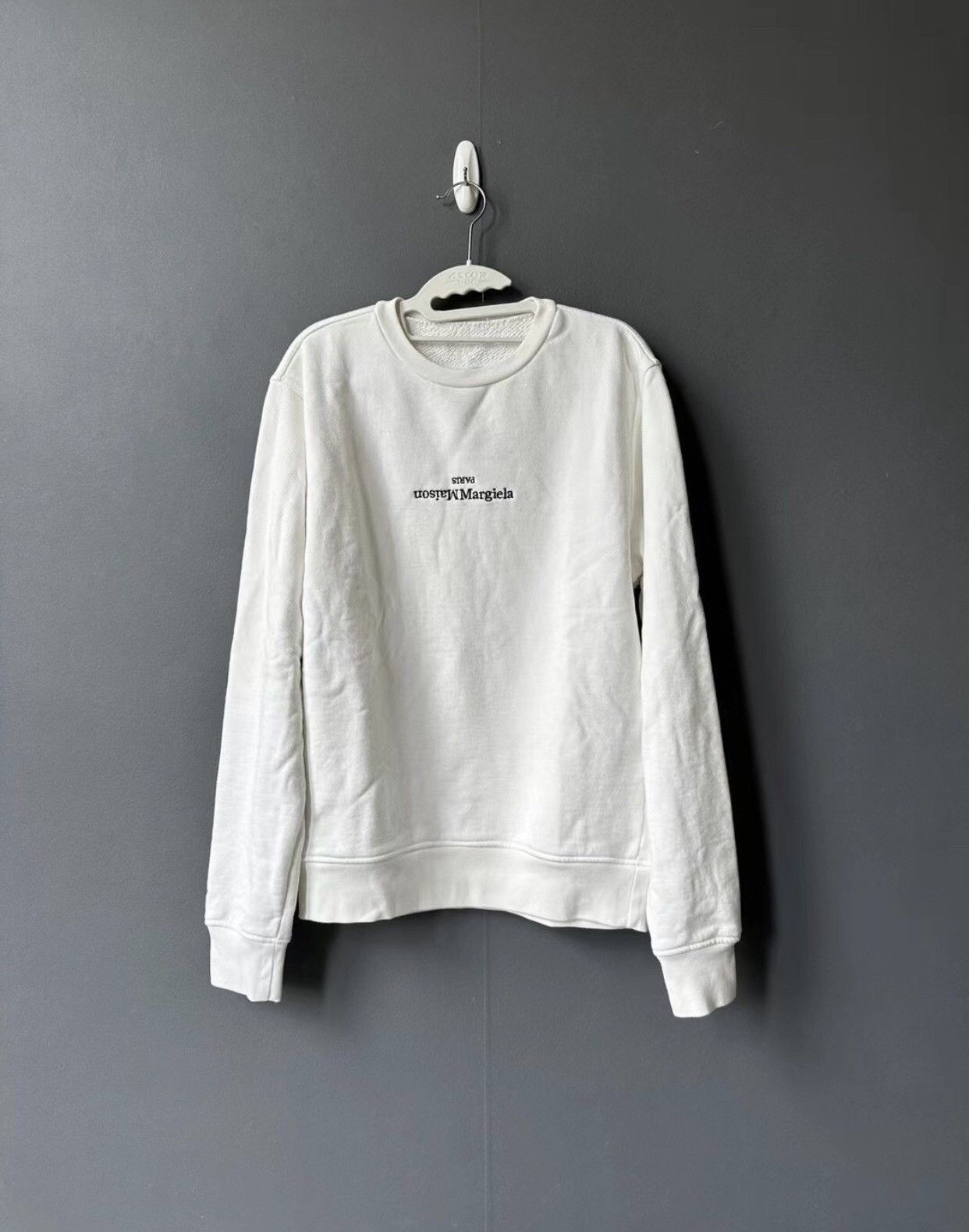 Maison Margiela Maison Margiela Inverted Logo White Hoodie - DMC | Grailed