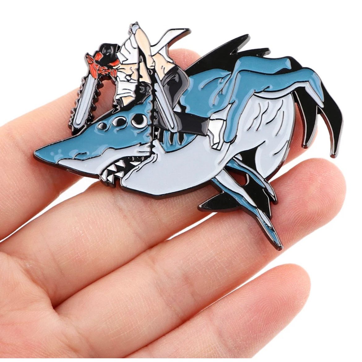 Other Chainsaw Man DENJI Riding A Shark Enamel Pins 22 | Grailed