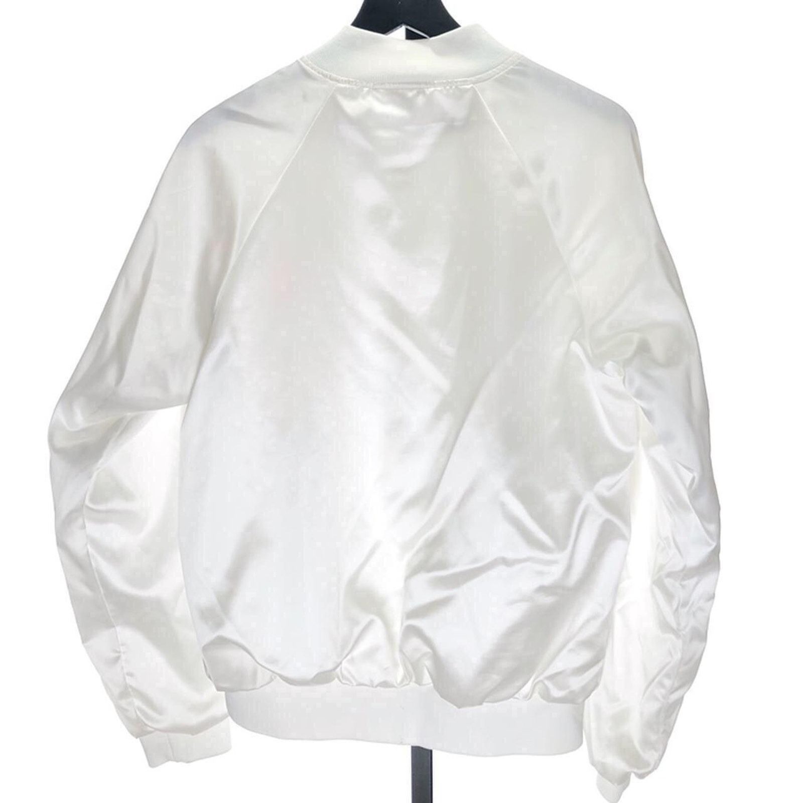 Vintage 90s Beach Shaggers white satin bomber jacket 1990s vintage ...