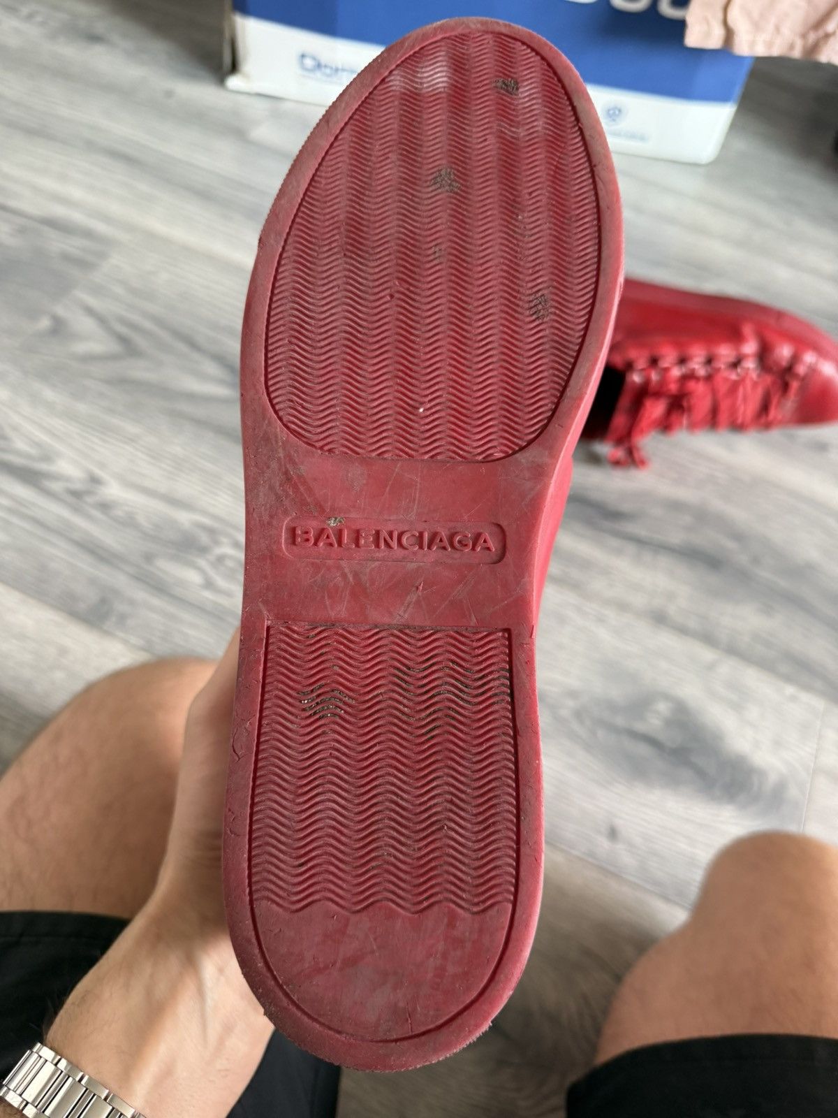 Balenciaga Balenciaga Arena High Red Sneakers in Leather and Suede ...