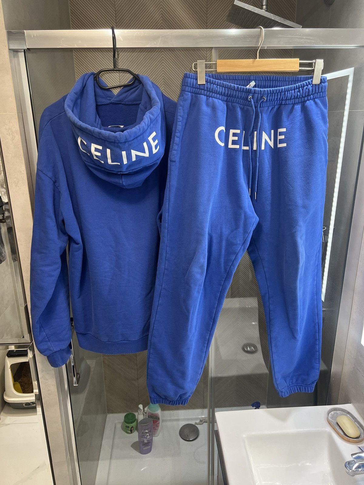 Celine Celine Blue Tracksuit Hoodie + Sweatpants | Grailed