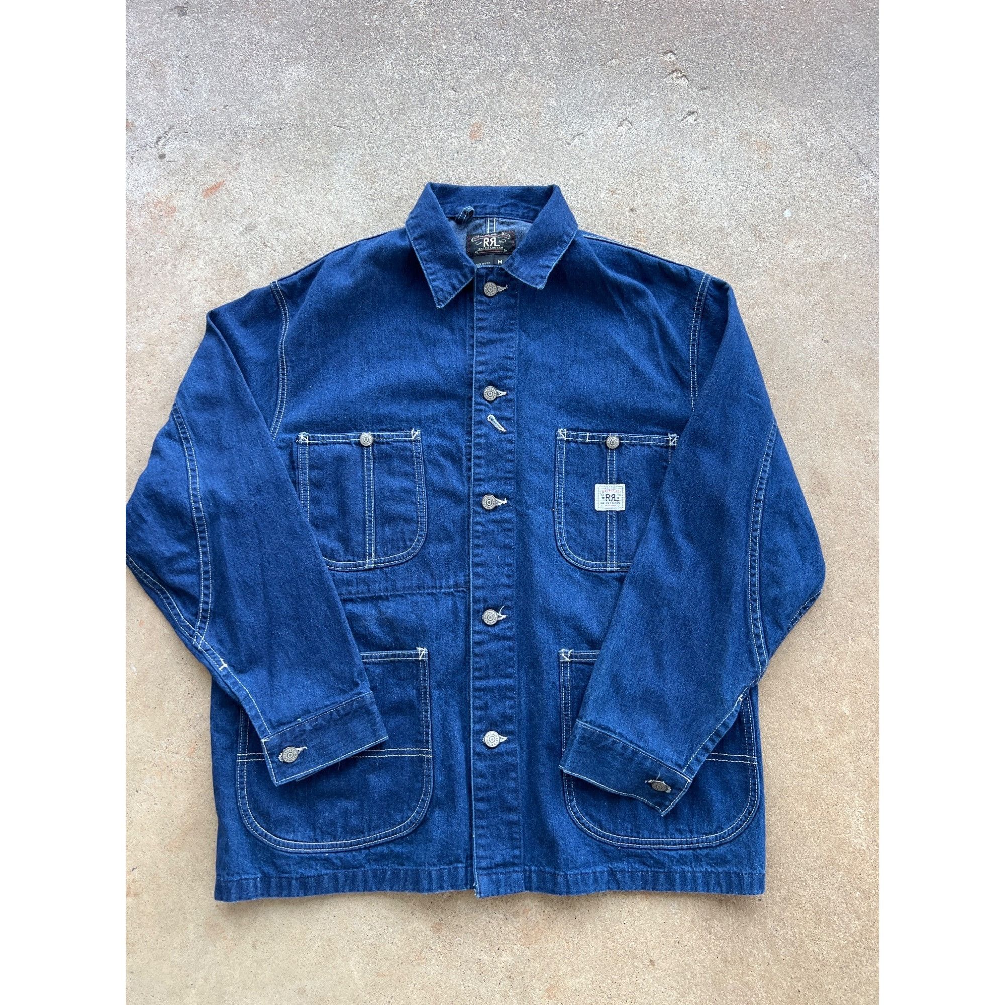 RRL Ralph Lauren RRL Ralph Lauren Mens Medium Denim Chore Coat With ...