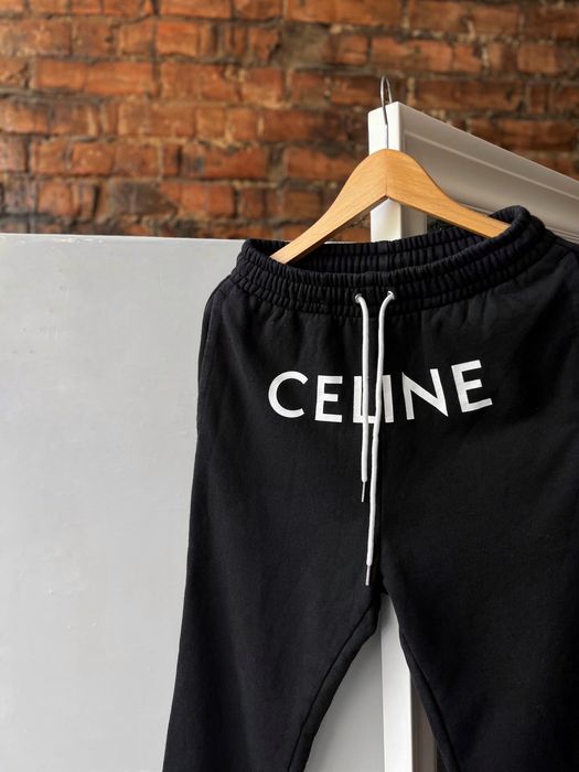 Celine Celine Paris Men’s Luxury Black Cotton Sweatpants Big Print | Grailed