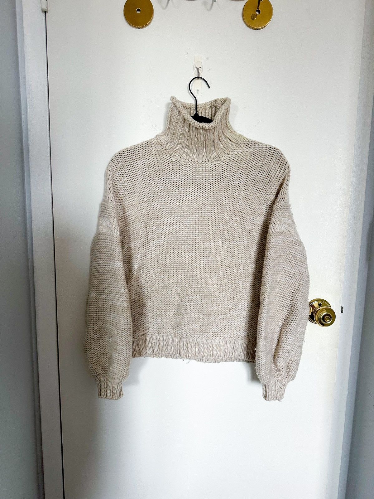 Alex Mill Alex mill chunky knit wool turtleneck beige sweater | Grailed