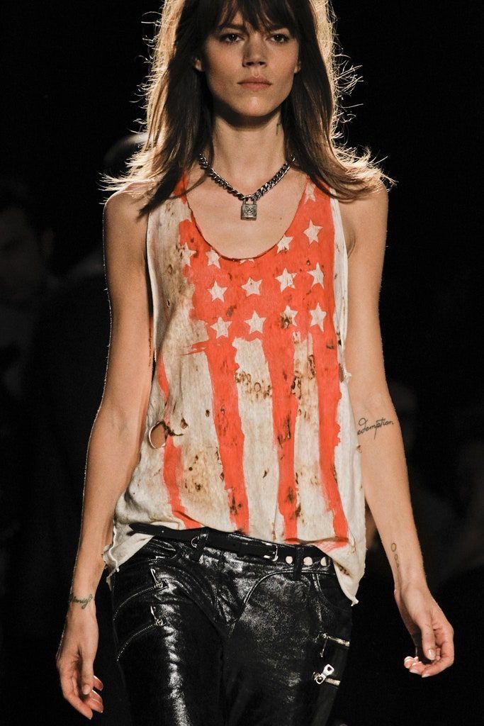 Balmain Balmain Spring/Summer 2011 American Flag Burnt Tank top | Grailed