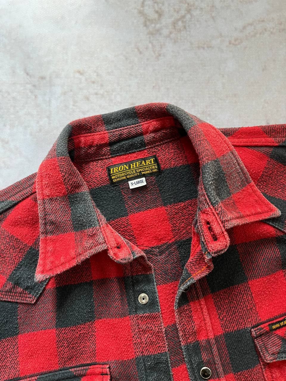 Iron Heart Iron Heart Ultra Heavy Flannel Check Western Shirt IHSH-232 ...