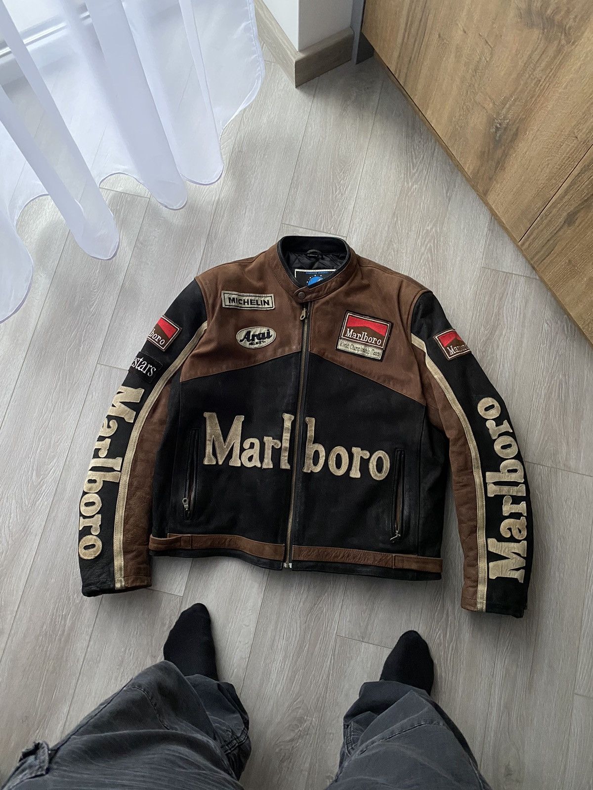 Vintage Vintage Marlboro world champion team leather brown jacket | Grailed
