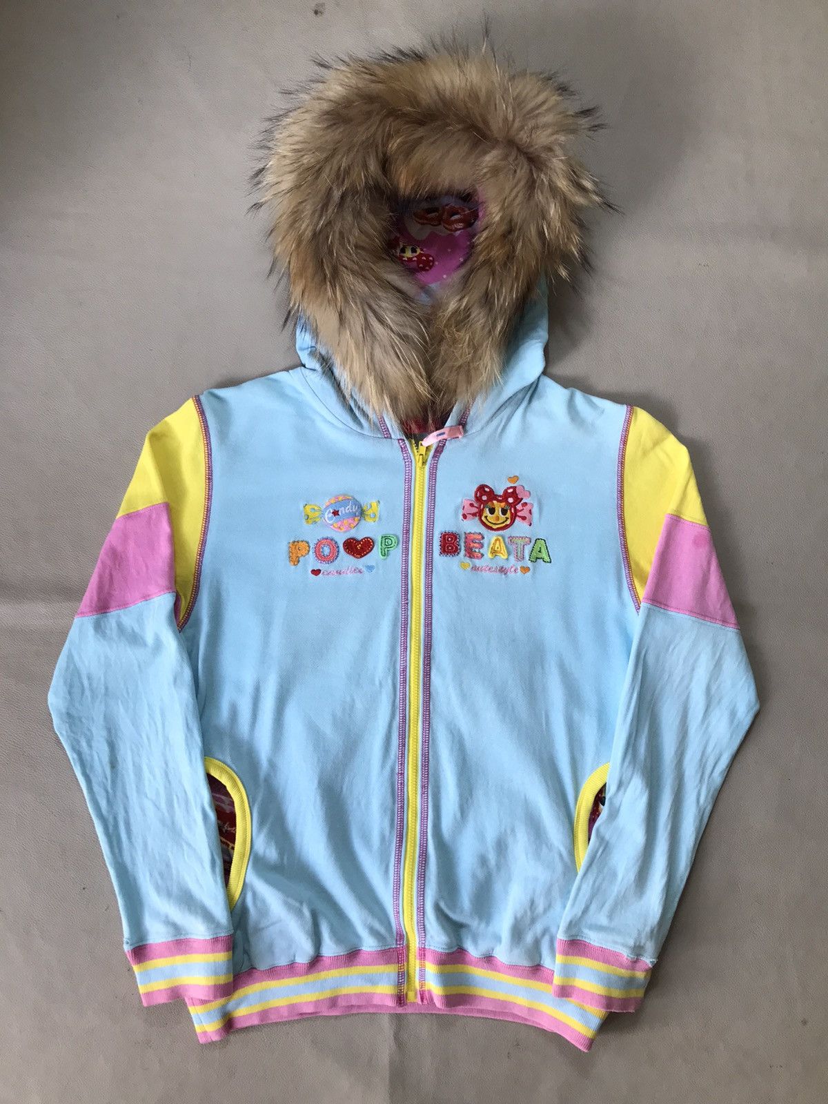 Beauty Beast × Hysteric Glamour × Japanese Brand K.L.C Japan candy Pop Beata Fur Hoodie y2k ...