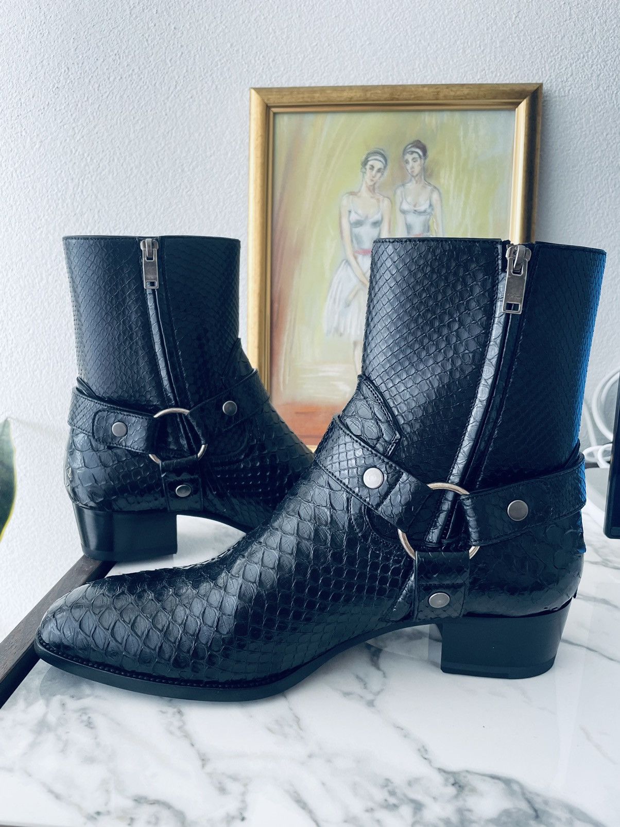 Saint Laurent Paris SLP Wyatt Python Boots | Grailed