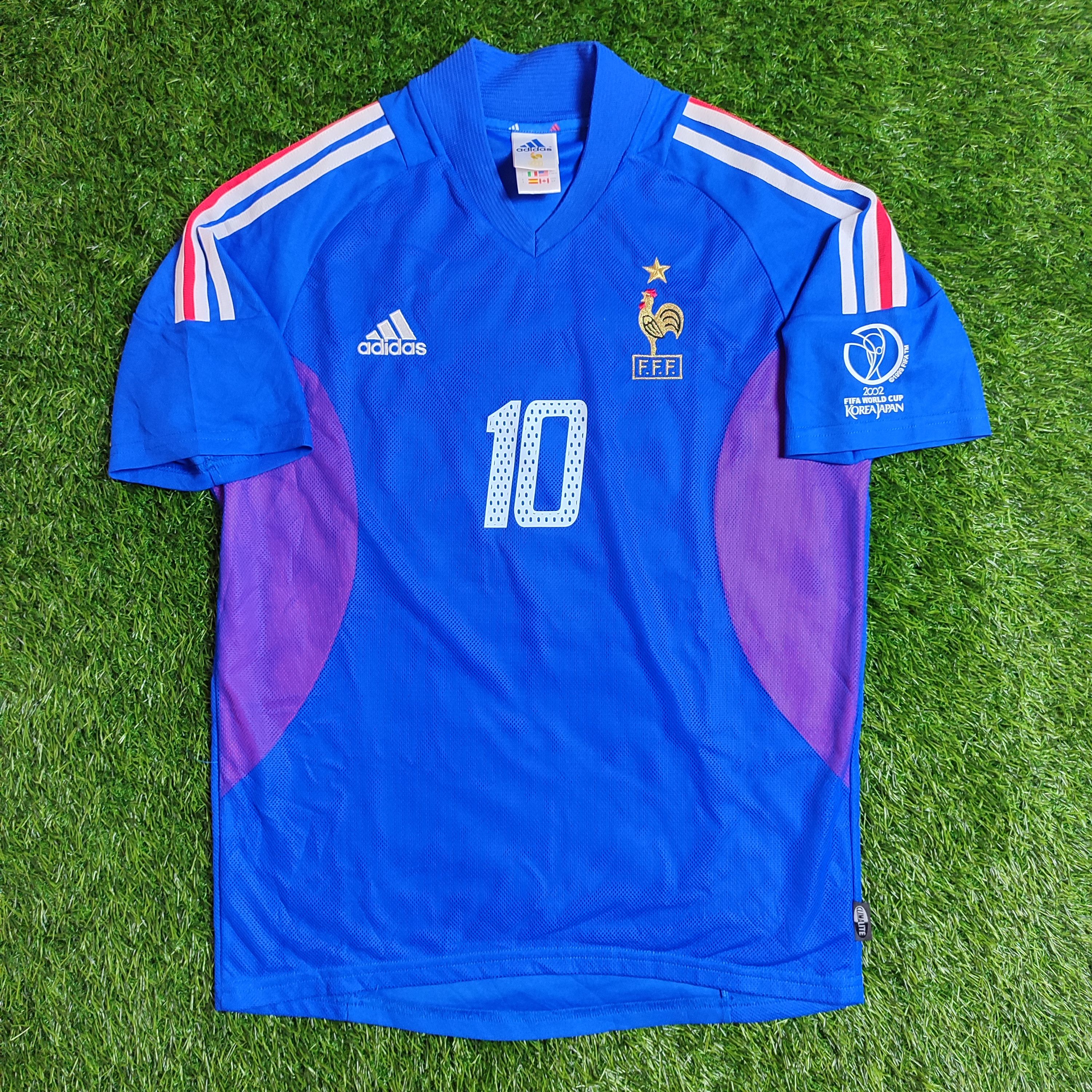 Adidas France Home Shirt World Cup 2002 Zidane #10 Soccer Jersey | Grailed