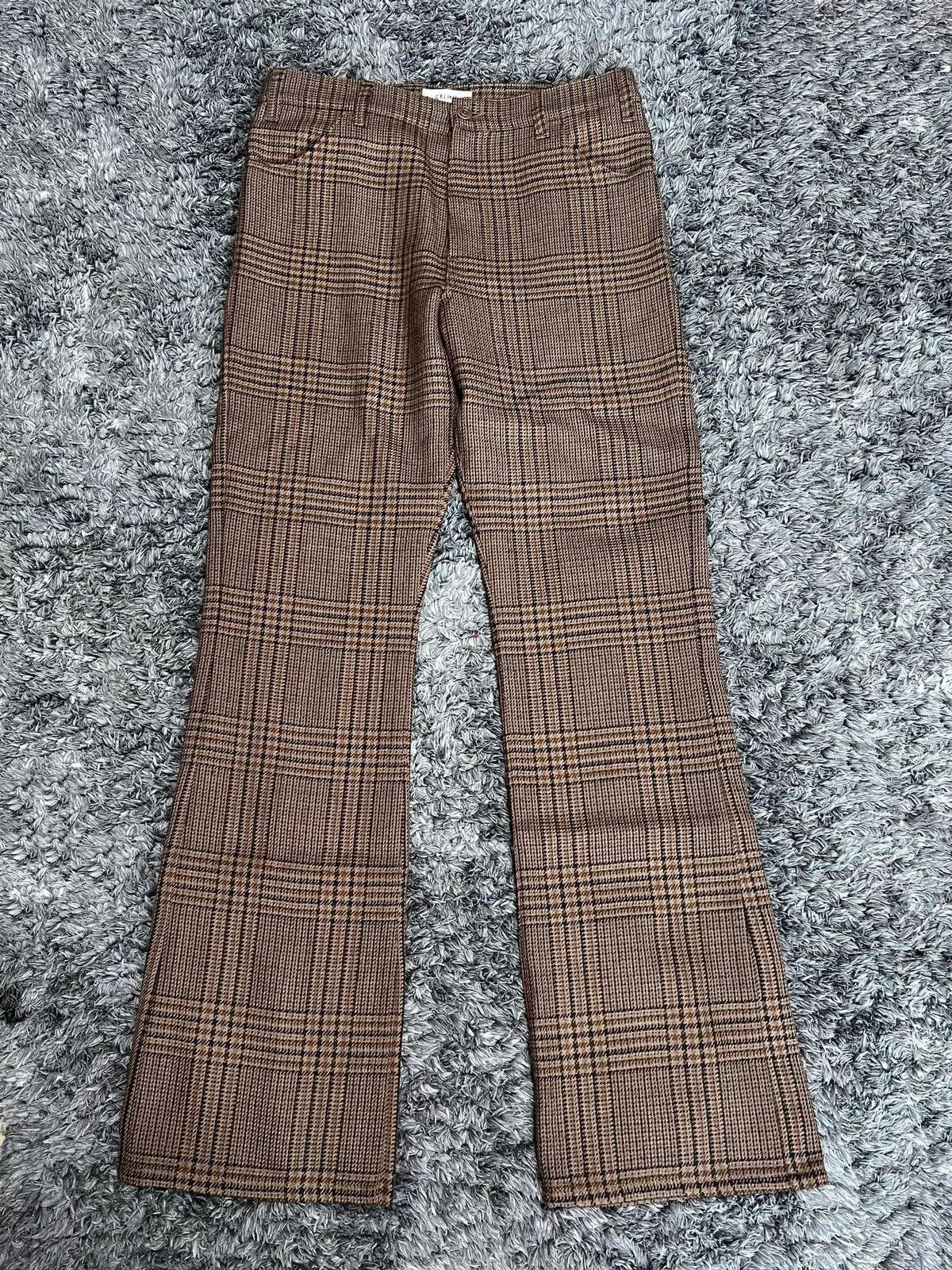 Celine FW23 Prince of Wales Check Dylan Flare Denim sz31 | Grailed