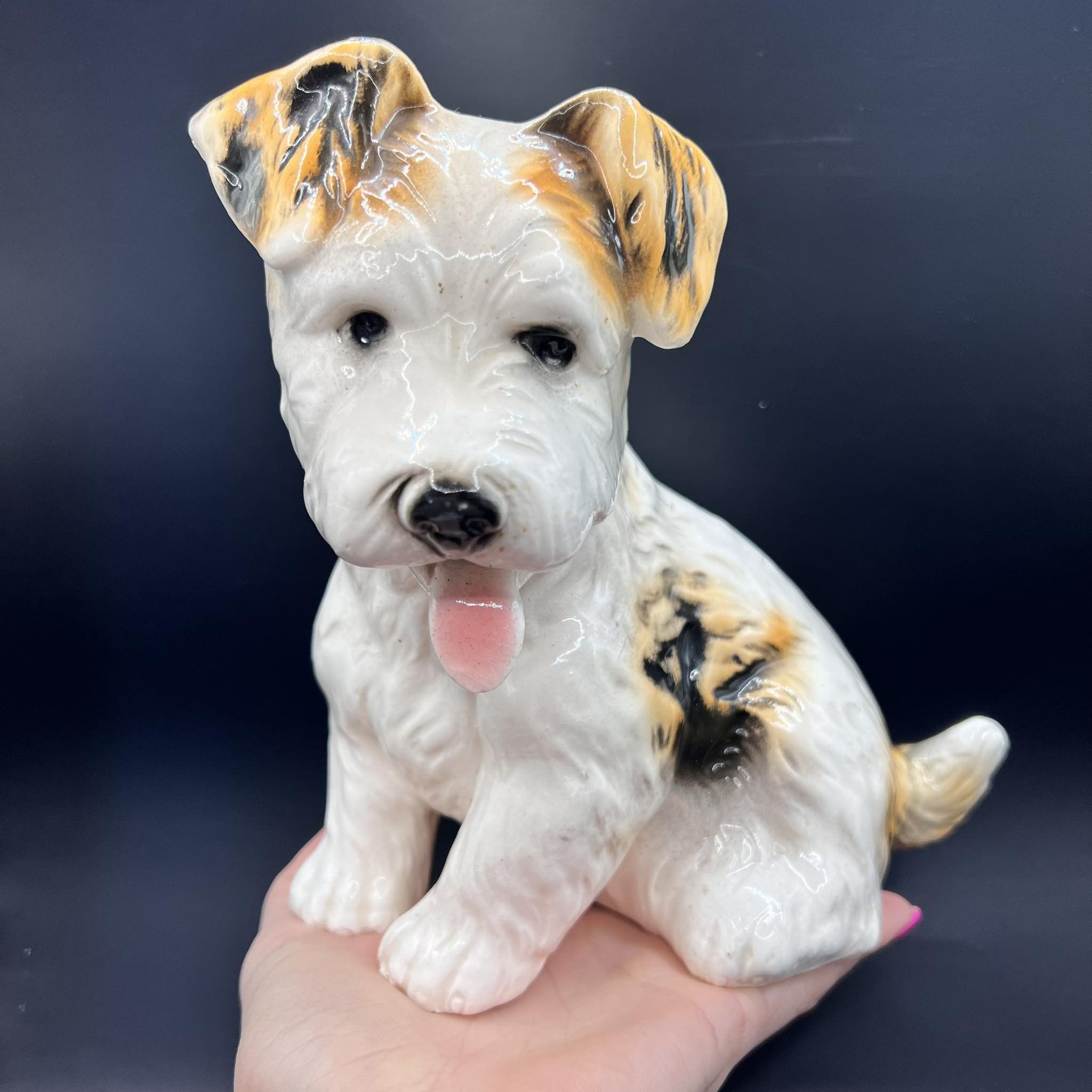 Vintage 40's Sitzendorf Germany Antique Porcelain Figure Dog Terrier ...