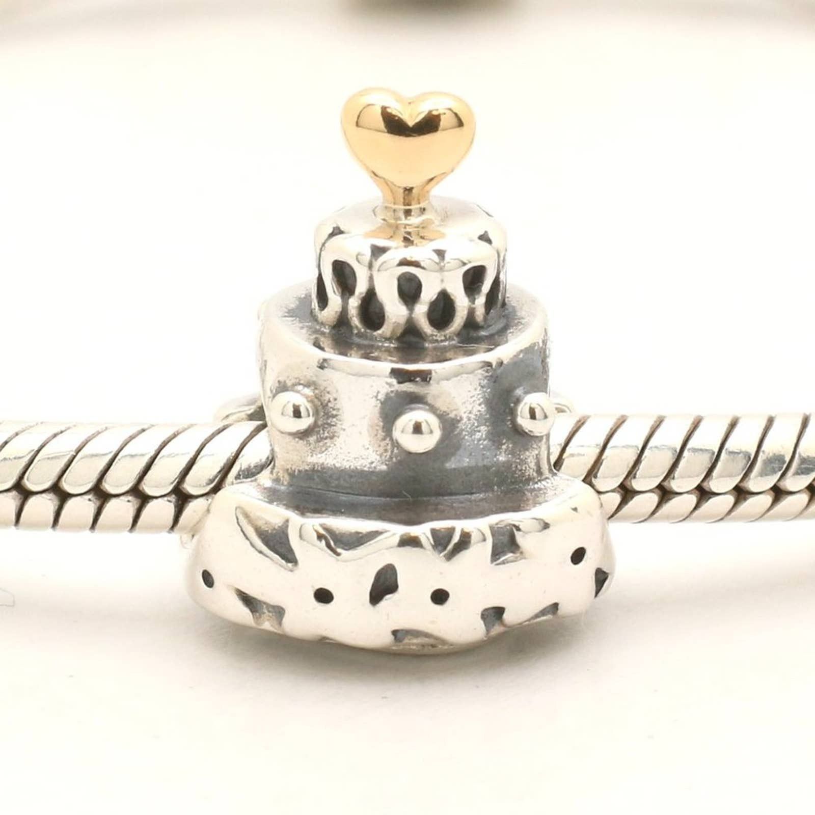 pandora Authentic PANDORA Celebration Cake with 14K Gold Charm | Grailed