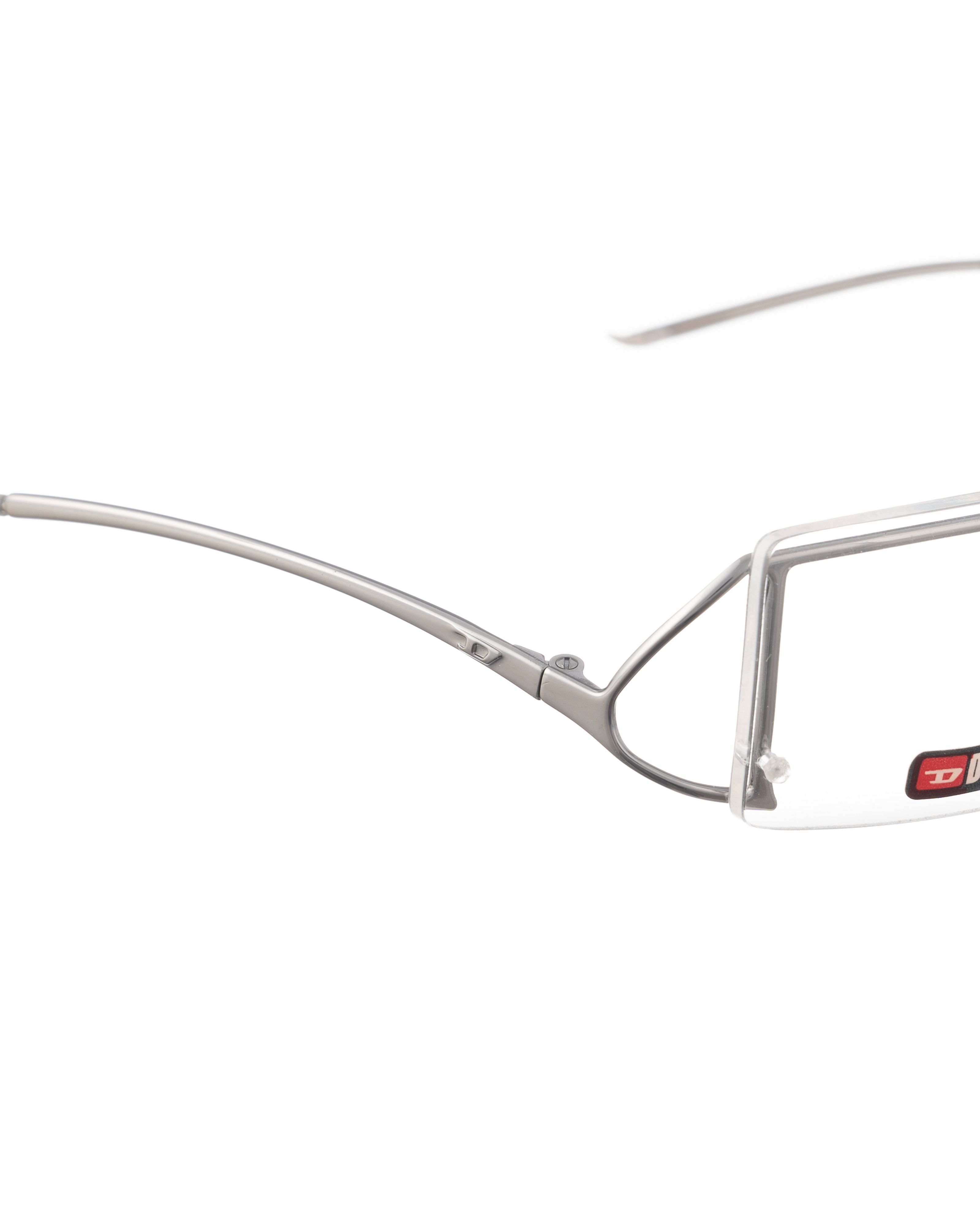 Diesel × Vintage Diesel 90s Rimless Silver Chrome Eccentric Form ...