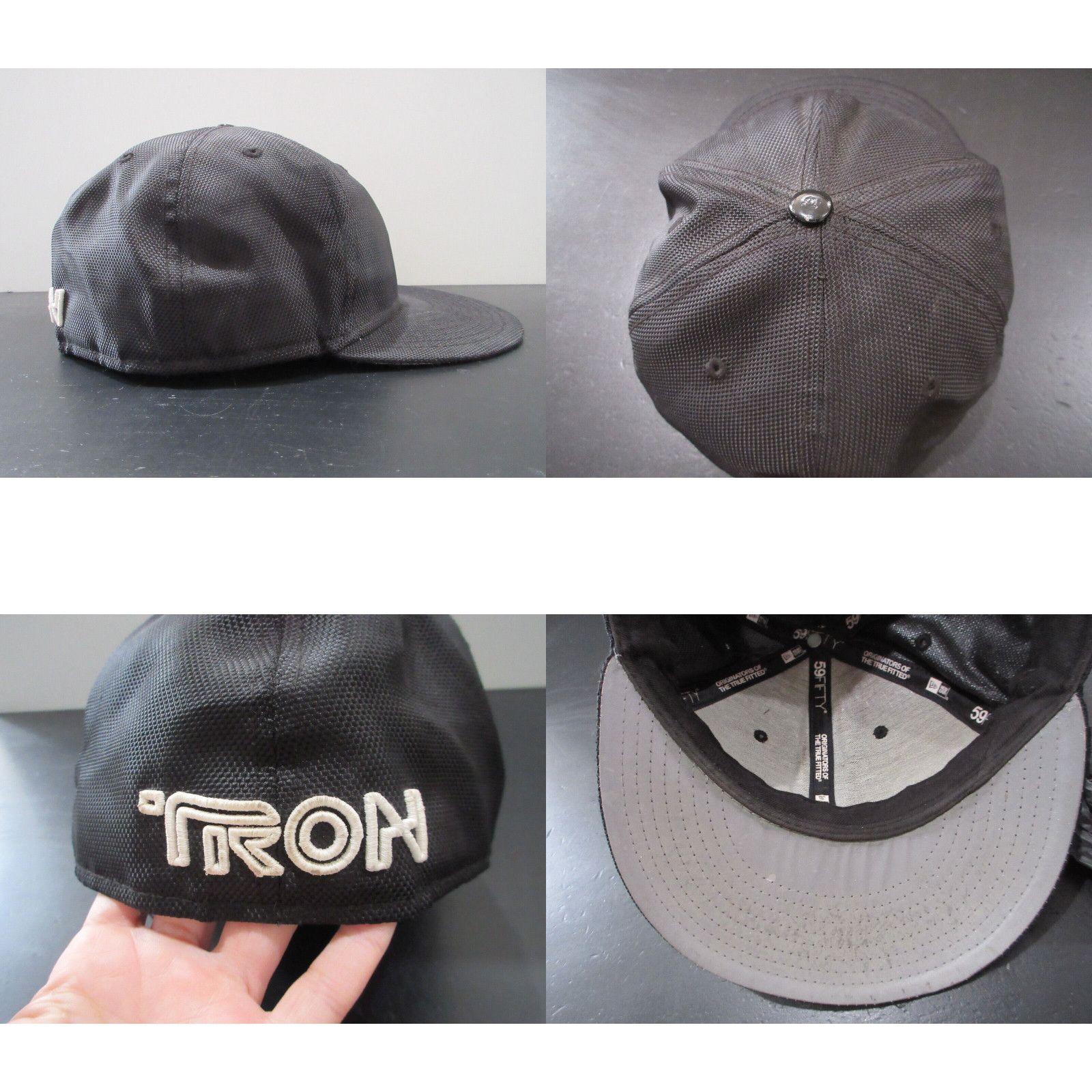New Era Tron Hat Cap Fitted Mens 7 3/4 Black White Disney World Magic ...